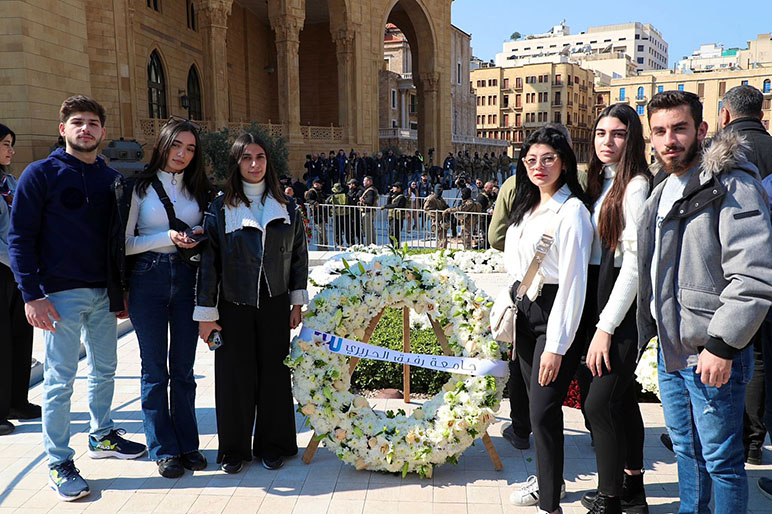 RHU visits martyr Rafik Hariri's grave on the 18th anniversary of his ...